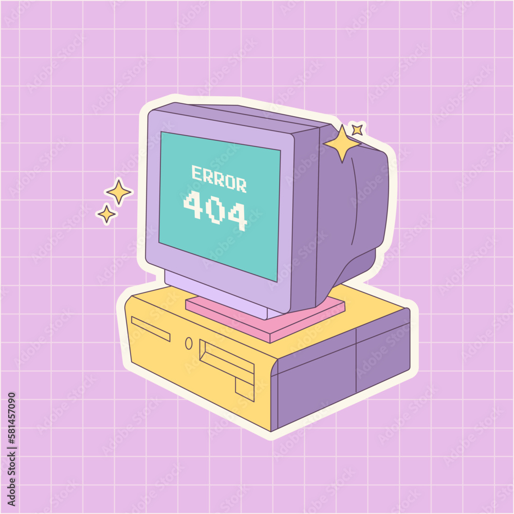 Y2K old technology aesthetic. Cute vintage old school computer ...