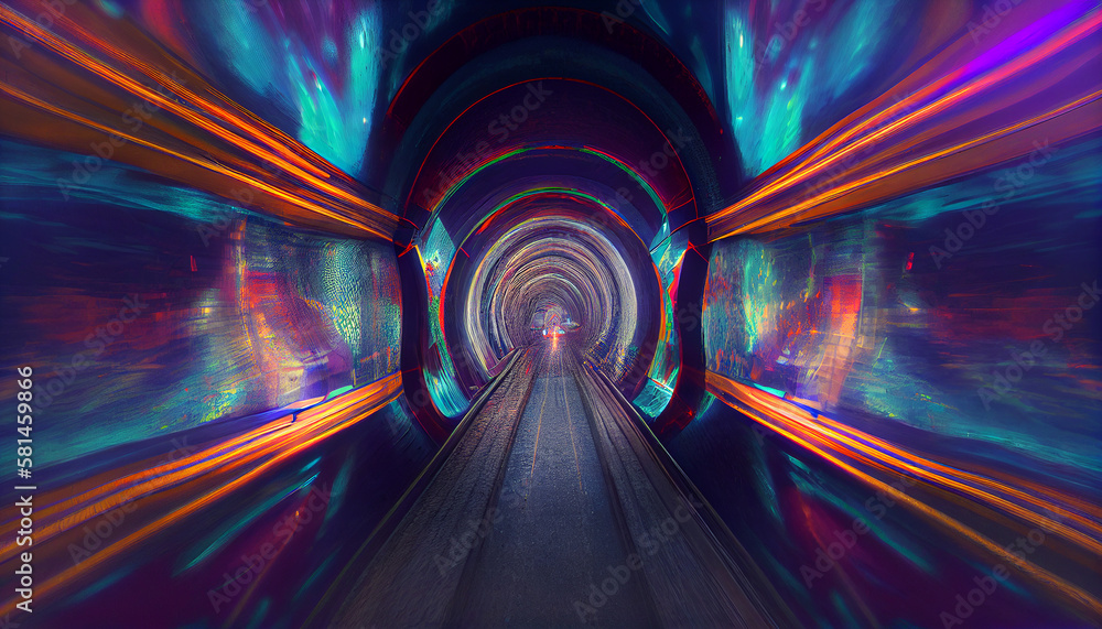 Time portal, travel through time, conceptual generative ai illustration ...