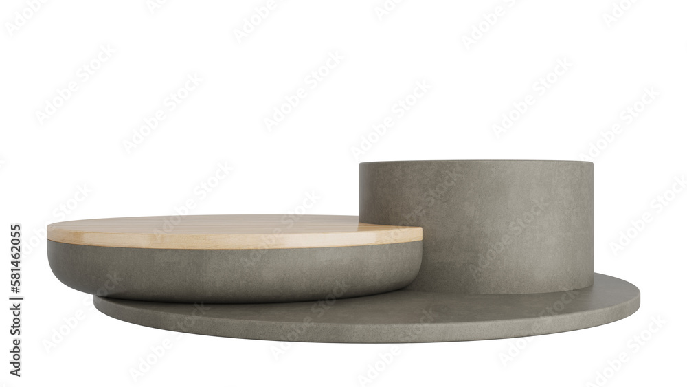 Concrete Podium Product Display Stand On Transparent Background Minimal ...