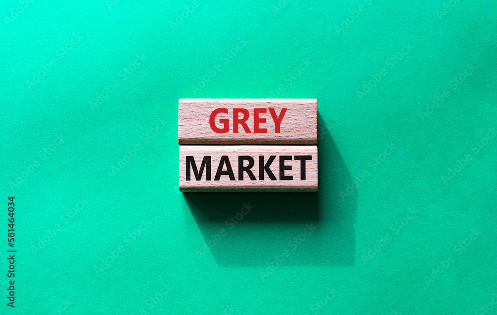 Do grey market. Wooden blocks with words grey market. Beautiful green ...