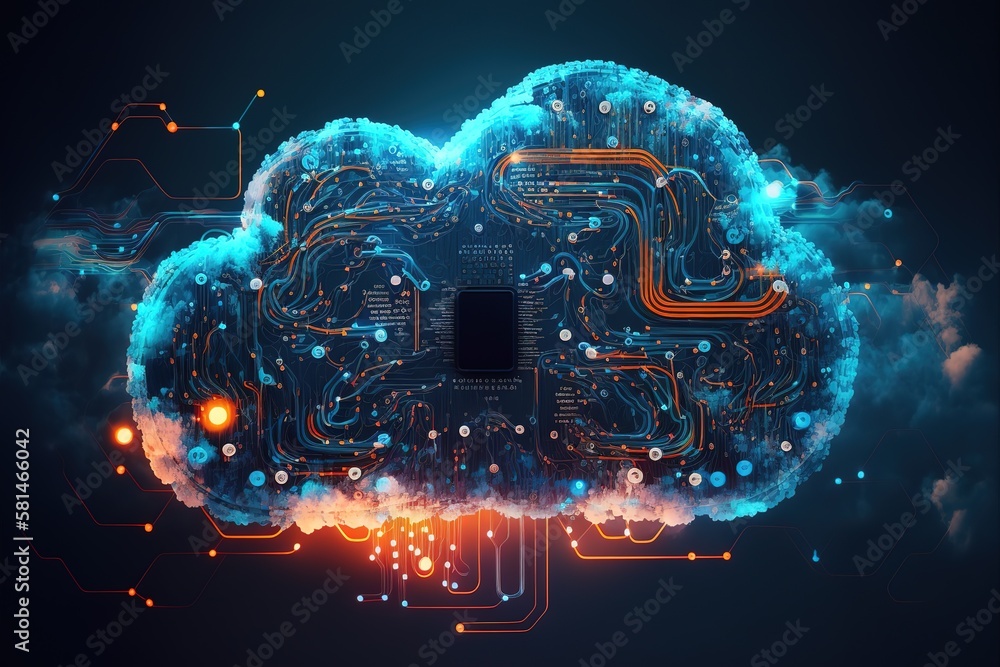 Internet infrastructure concept. Cloud software solution. Abstract ...