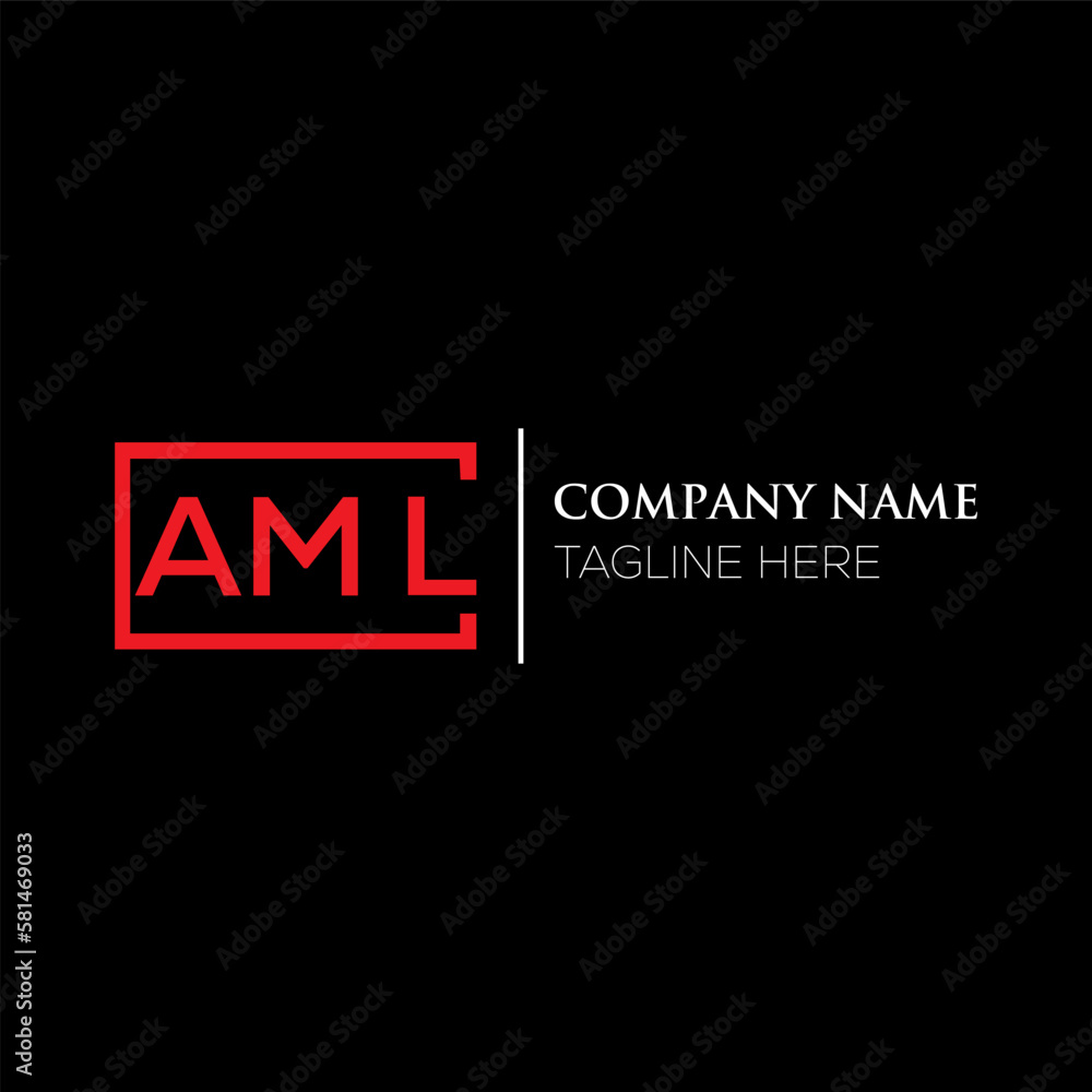 AML letter logo design on black background. AML creative initials ...