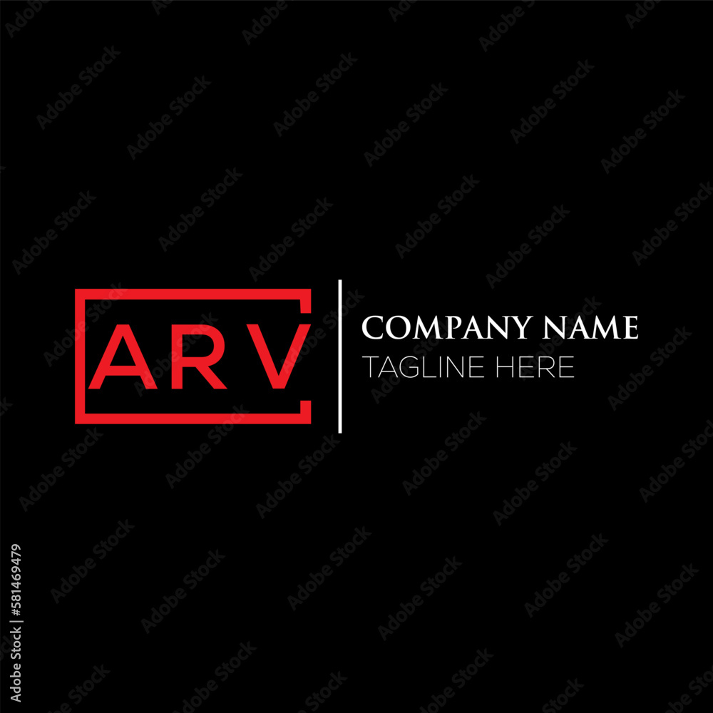 ARV letter logo design on black background. ARV creative initials ...