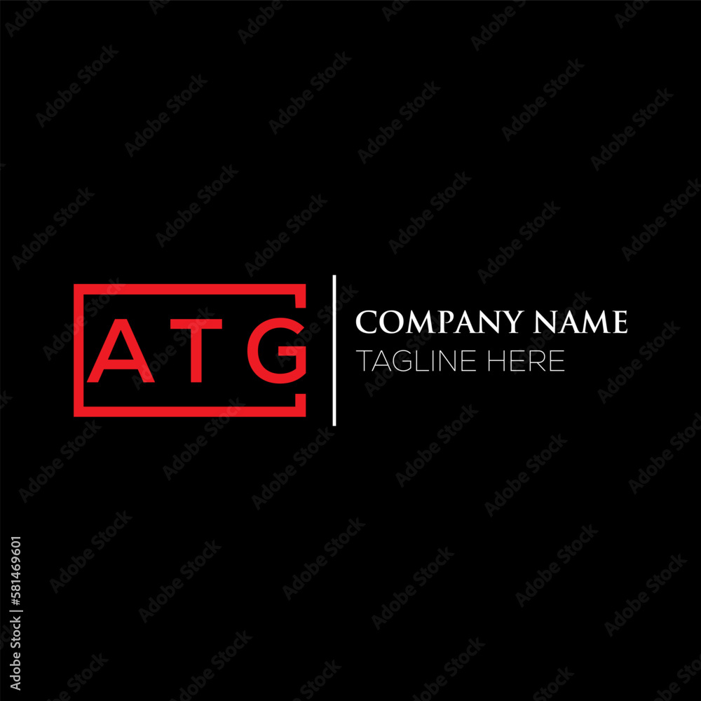 ATG letter logo design on black background. ATG creative initials ...