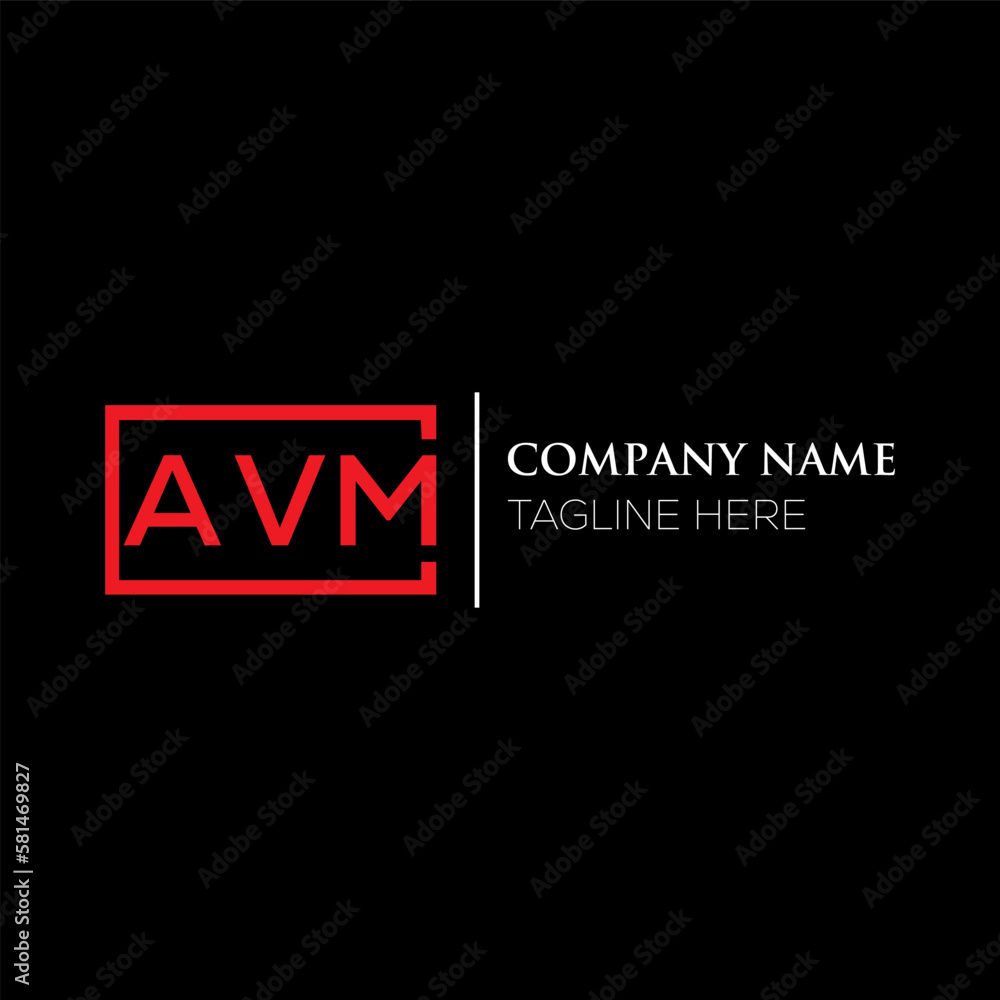 AVM letter logo design on black background. AVM creative initials ...