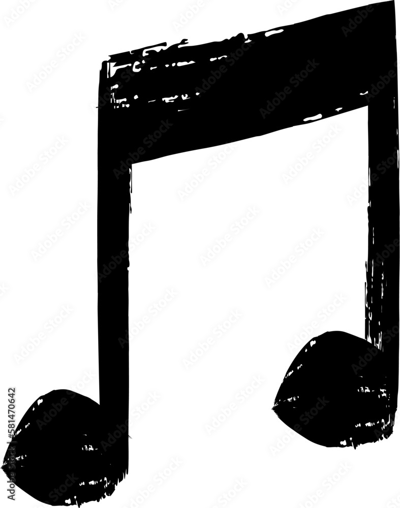 Musical notes with brush style Stock Vector | Adobe Stock