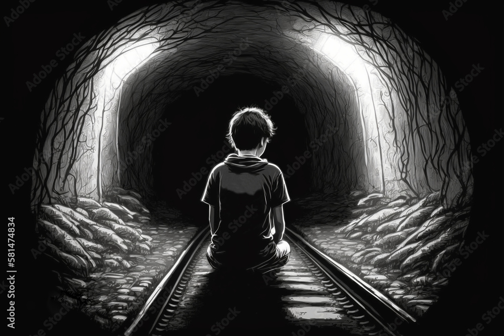 Teenager with depression. Teenage problems. Sad and gloomy boy. Young ...