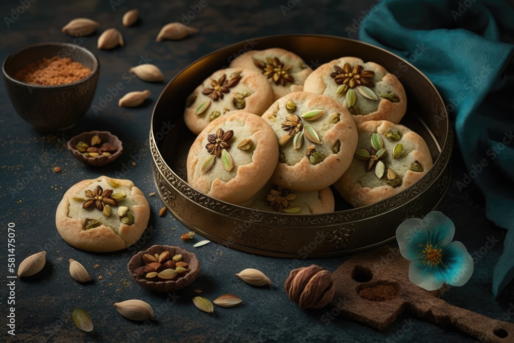 cookies made with semolina and flavored with dates, walnuts, and ...