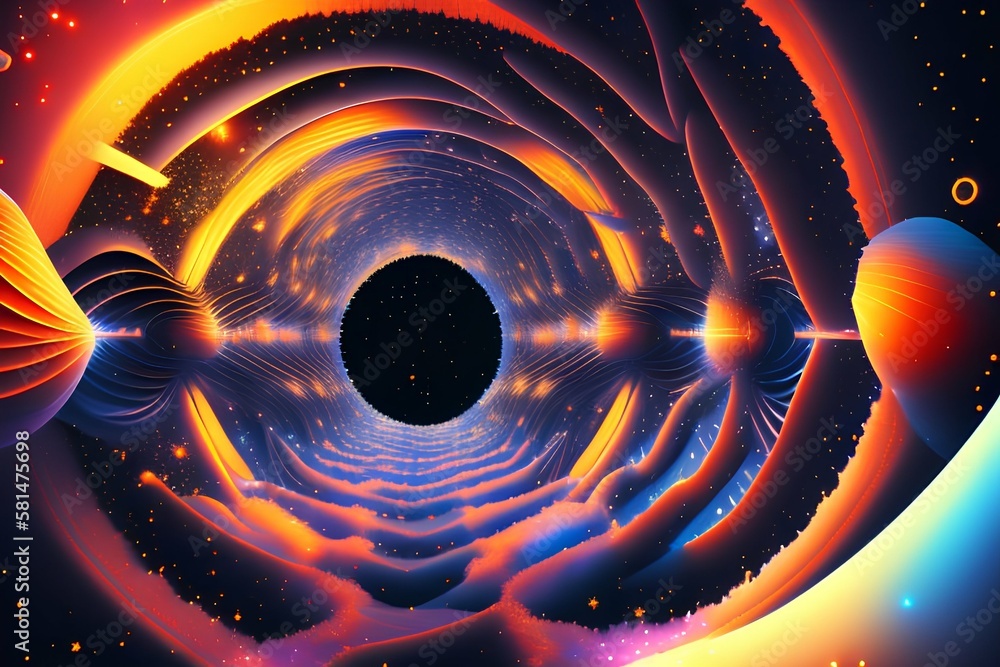 Travel through a wormhole through time and space filled with millions ...