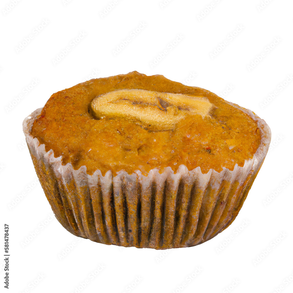 Tasty Banana Muffin Isolated on Transparent Background PNG. Generative ...