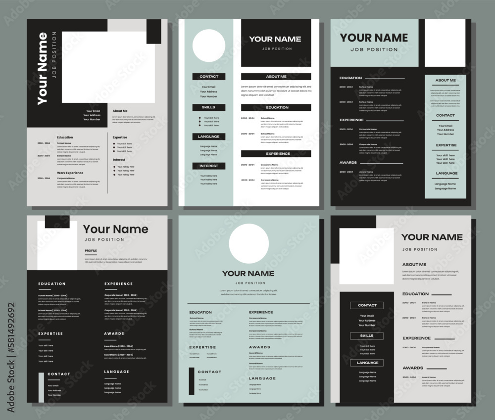 CV templates. Professional resume letterhead, cover letter business ...