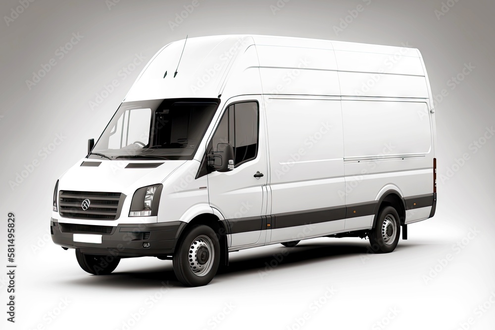 cargo van model with high roof for cargo delivery isolated on white ...