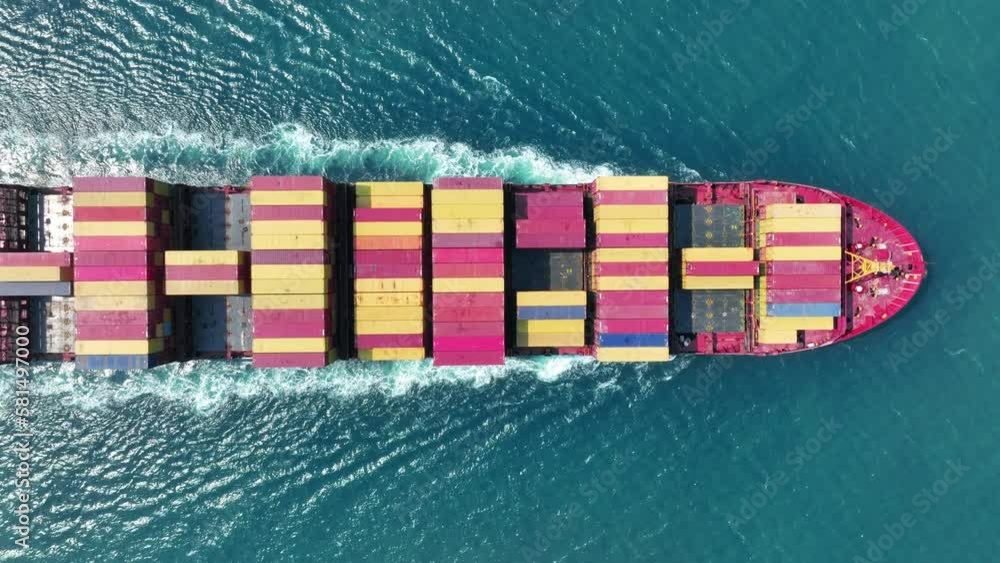 Cargo ship carrying container and running very fast for export cargo ...