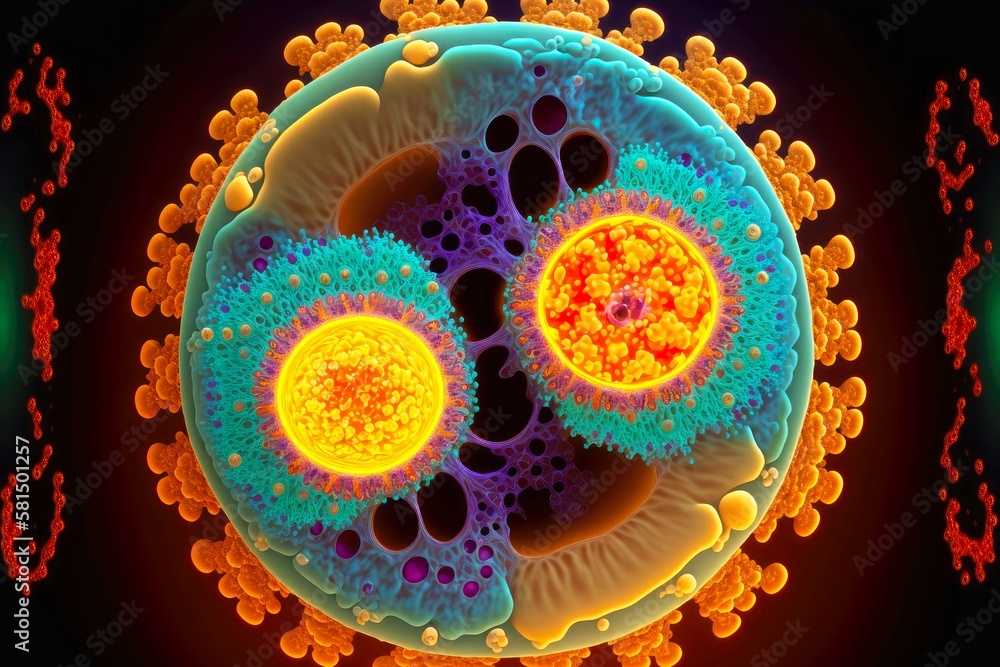 visual abstract model of cell decay during cell division, created with ...