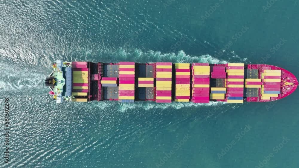 Cargo ship carrying container and running very fast for export cargo ...