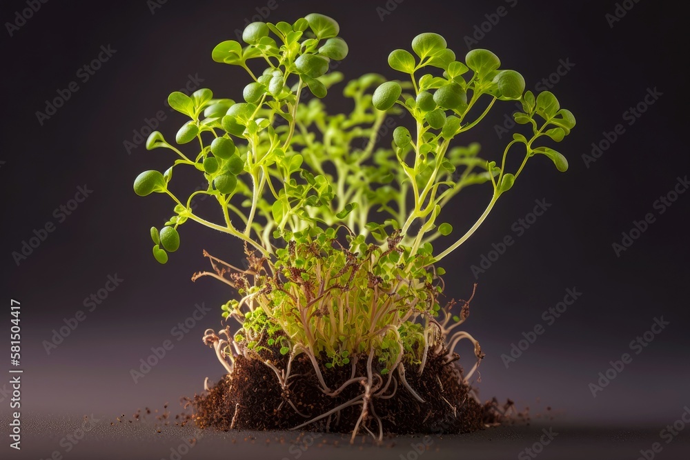 healthy healthy microgreens with thin stems and tender fresh leaves ...