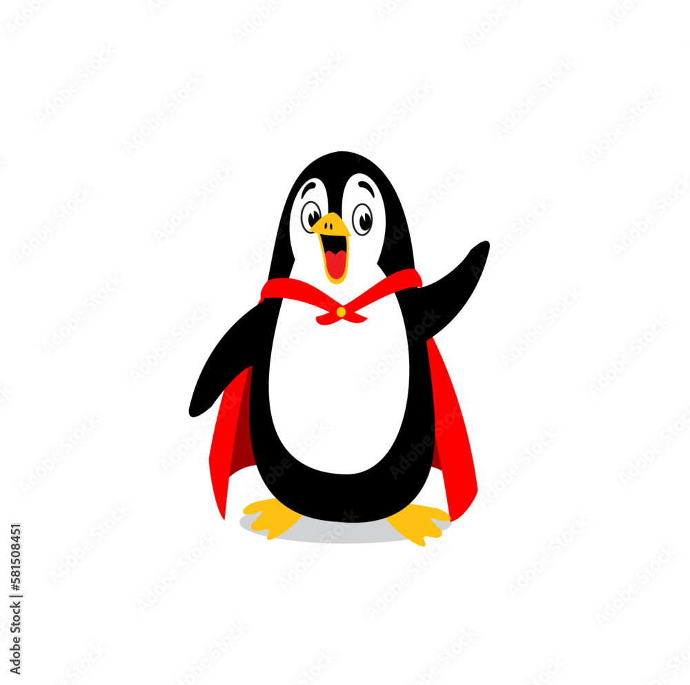 cute super penguin cartoon vector. clip art bee stock vector ...