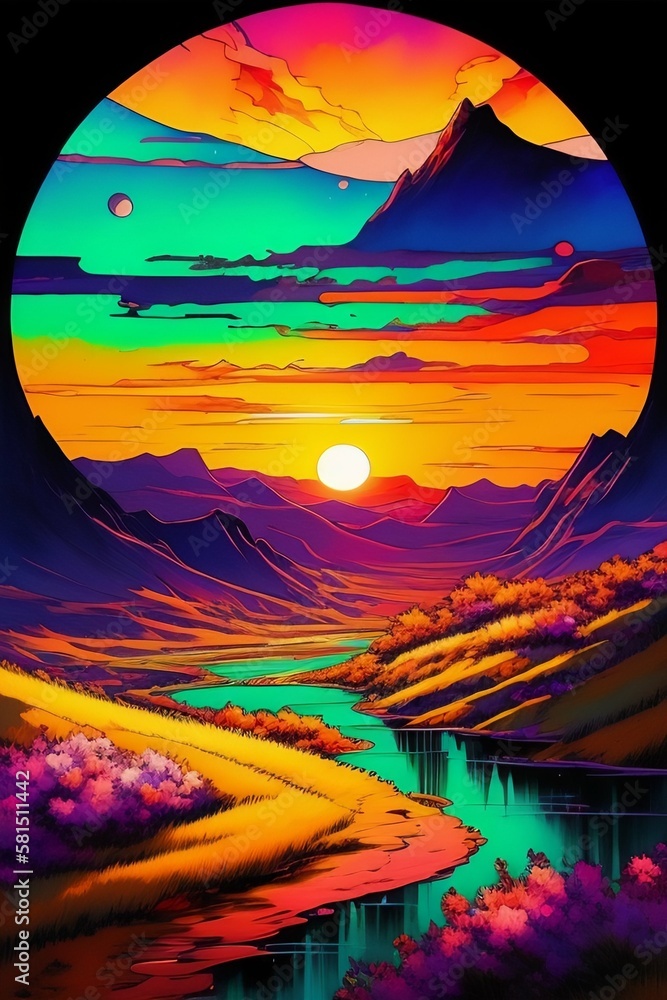 Astonishing landscape artwork, fusion between cell-shading and alcohol ...