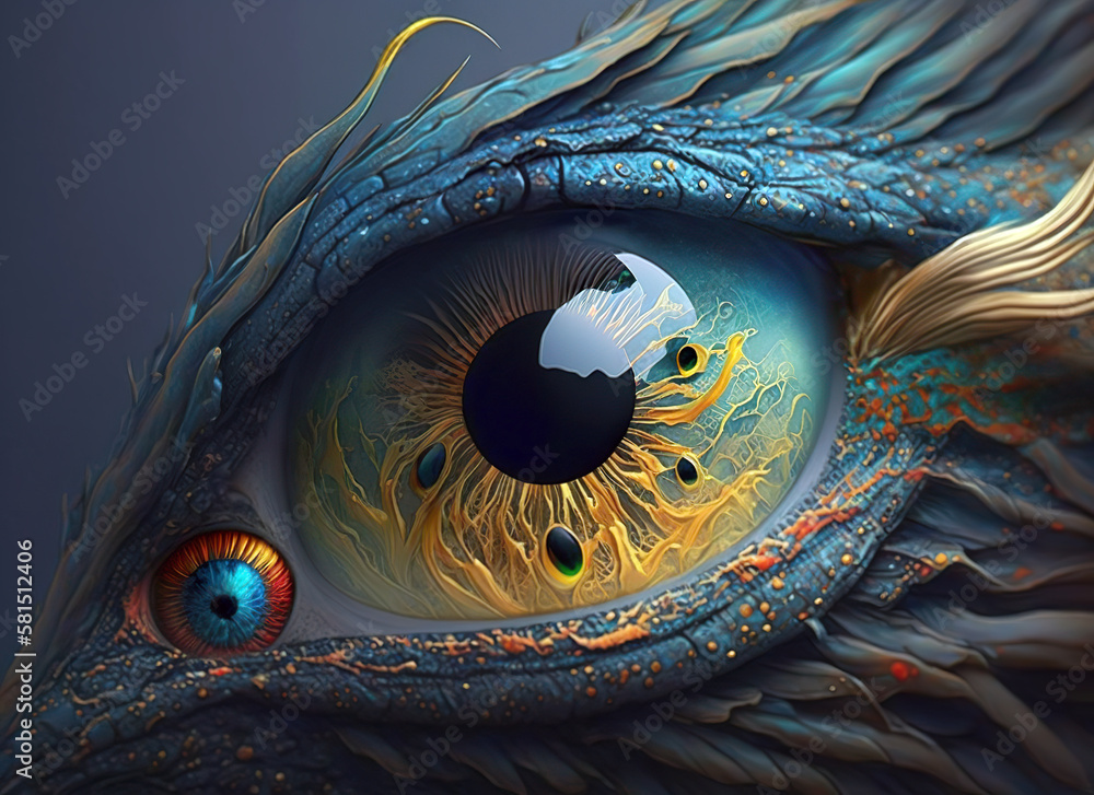 Animal eyes. Abstract background. With fine details. AI generated ...