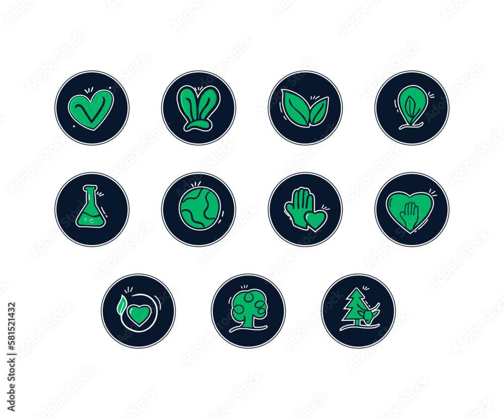 Eco-friendly product badges. Natural Product Symbols Vector Icon set ...
