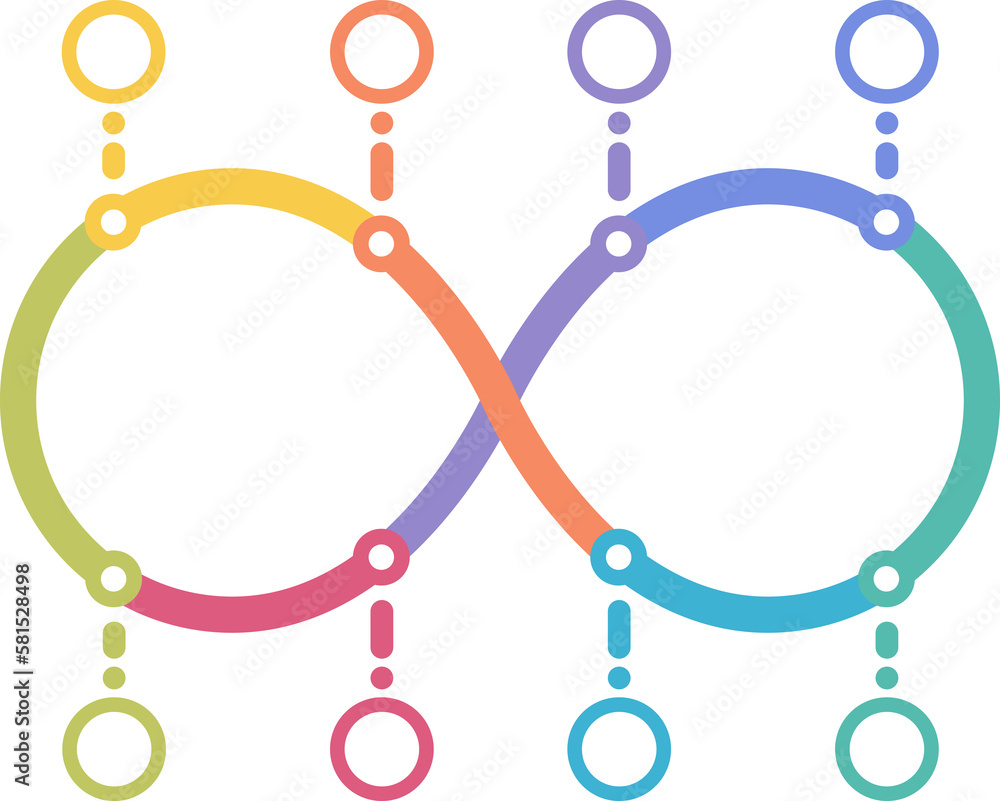 Infographic template with infinity symbol and eight elements for your ...