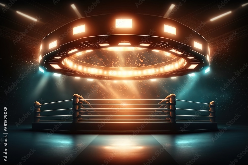 Octagonal ring for fights and competitions in mixed martial arts ...