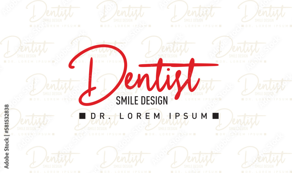 DENTIST CLINIC LOGO SIGNATURE MODERN HAND DRAW DESIGN smile design ...