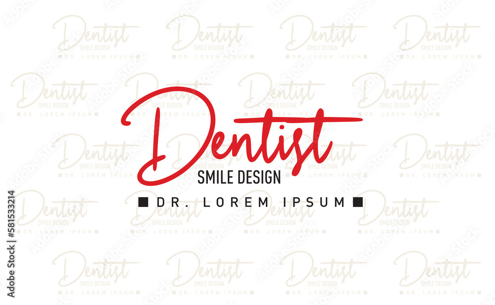 DENTIST CLINIC LOGO SIGNATURE MODERN HAND DRAW DESIGN smile design ...