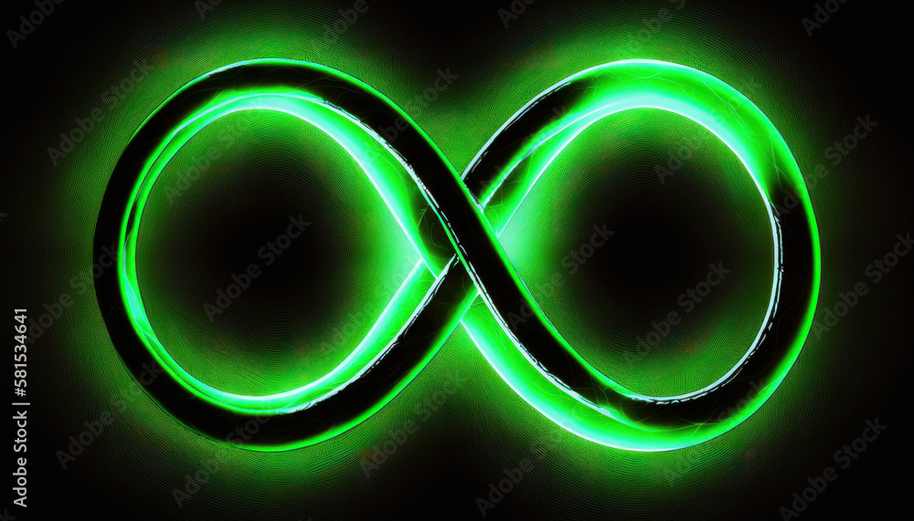 green infinity forever endless symbol sign Generative AI, Generativ, KI ...