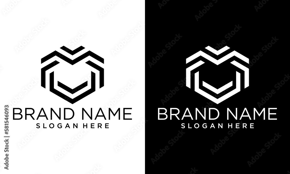 letter symbol M line art minimalist modern logo Stock Vector | Adobe Stock