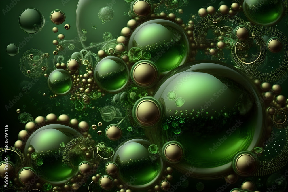 green and gold bubbles background Stock Illustration | Adobe Stock