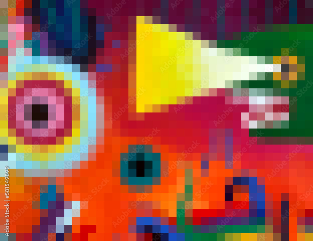 Abstract colorful pixel background. Colored rectangles of and geometric ...