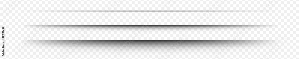 Collection of paper shadow effects. Horizontal divider line on ...