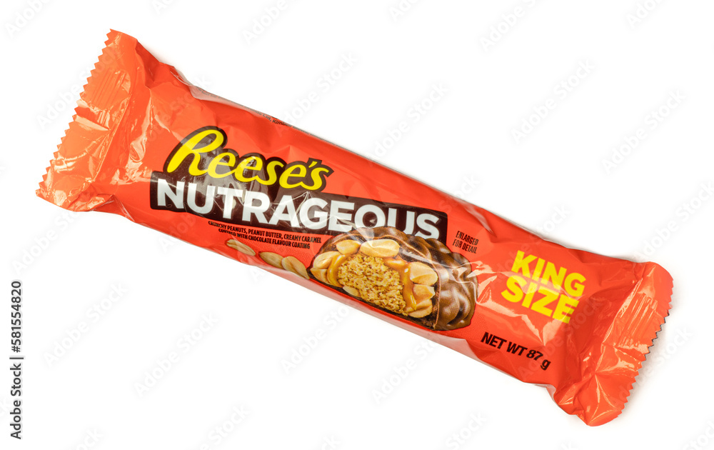 Reese's Nutrageous king size chocolate bar filled with peanuts and ...