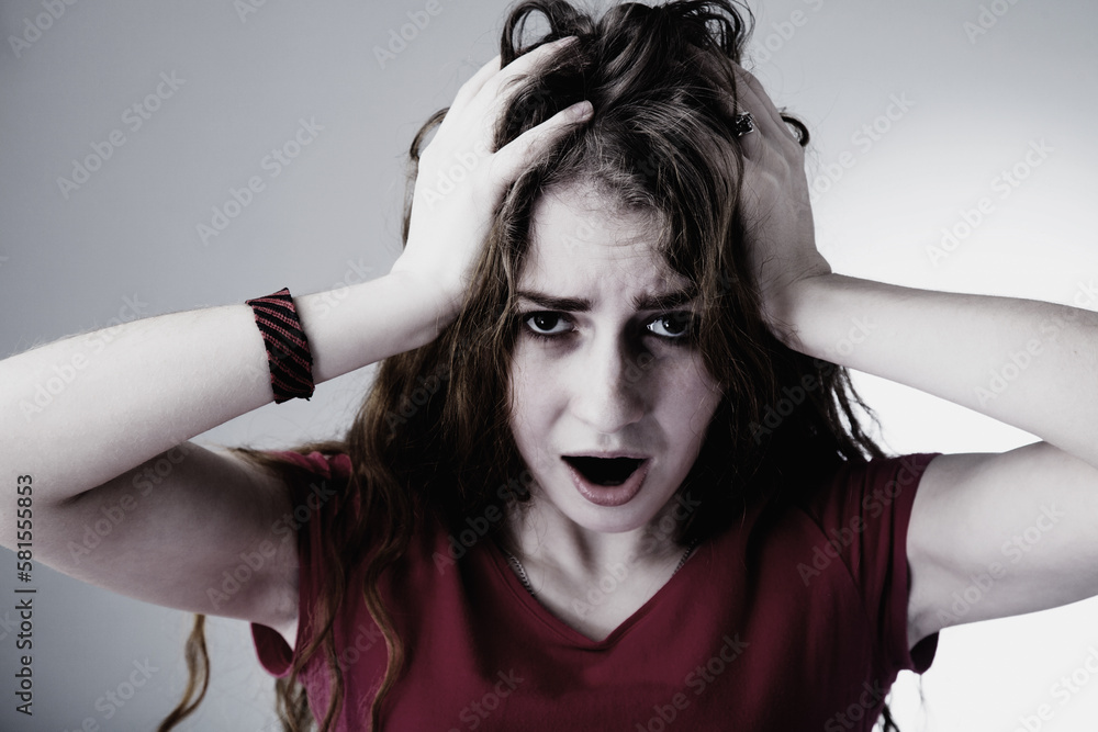 Foto de Stress, frustration, psychology and mental health concept ...