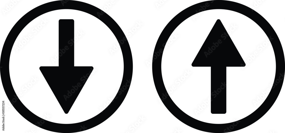 download, upload icons with arrow in circle vector illustration . up ...