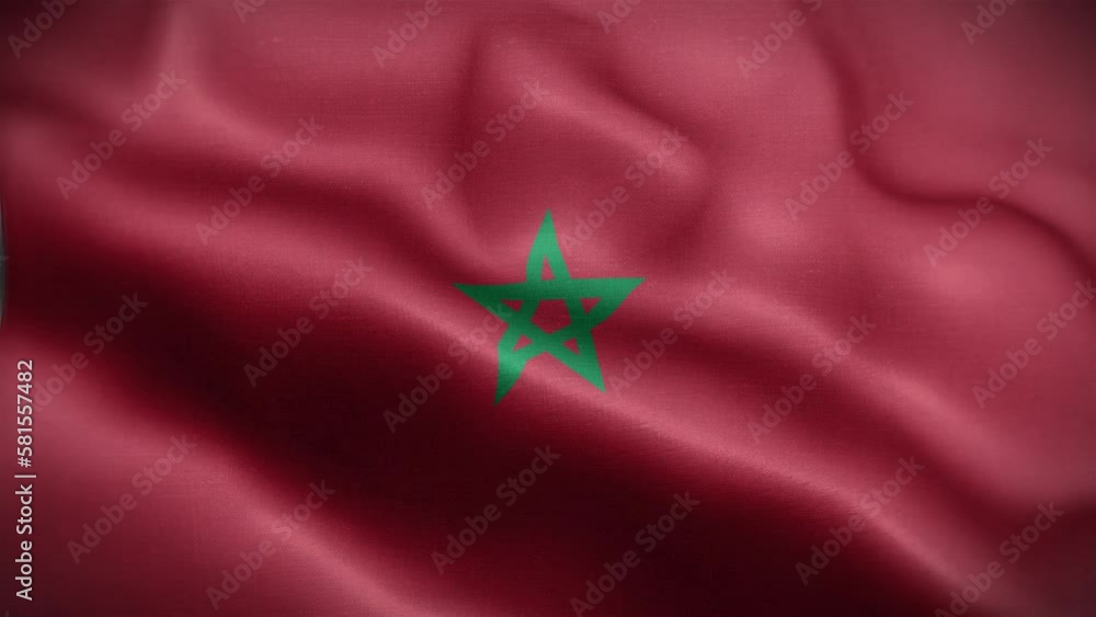 4K Textured Flag of Morocco Animation Stock Video - Moroccan Flag ...