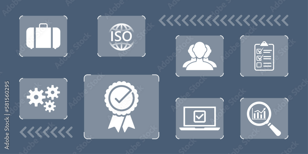 Set icon of marks of highest quality of service, guarantees of company ...