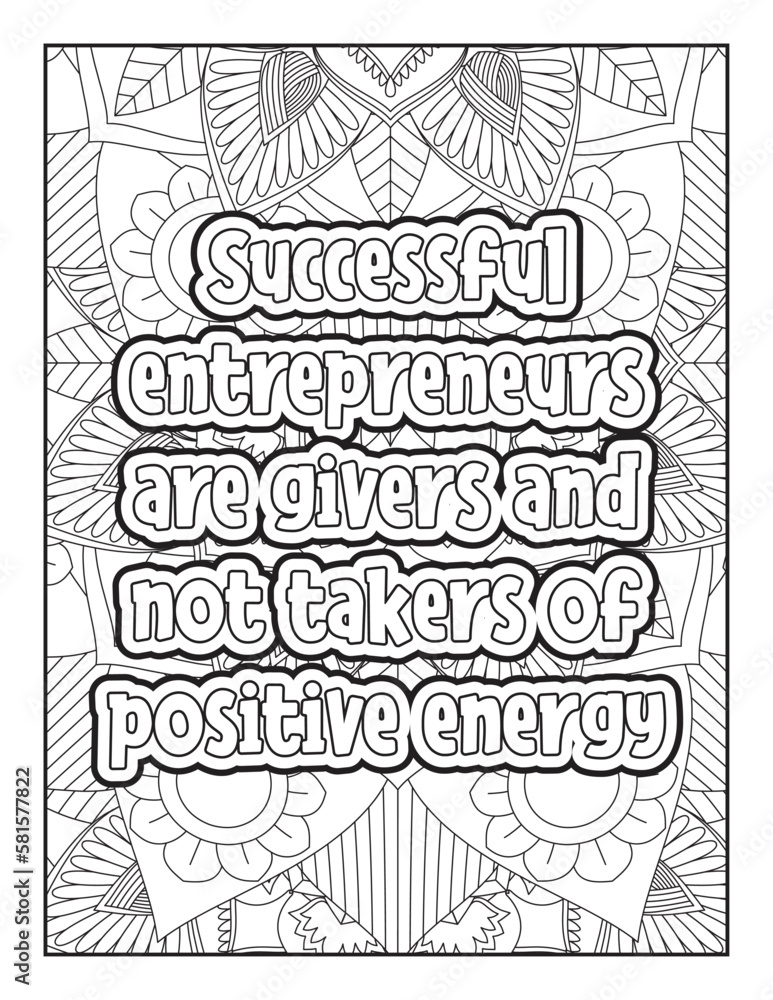 Vetor do Stock: Affirmative quotes coloring page. Positive quotes ...