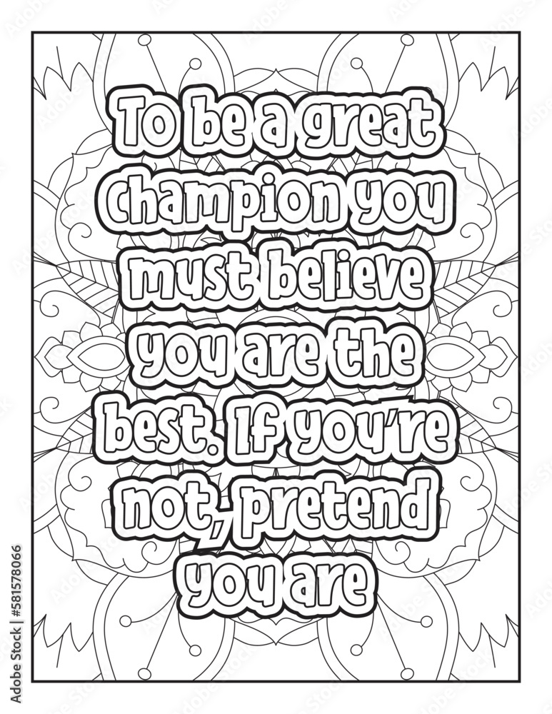 Vecteur Stock Affirmative quotes coloring page. Positive quotes ...