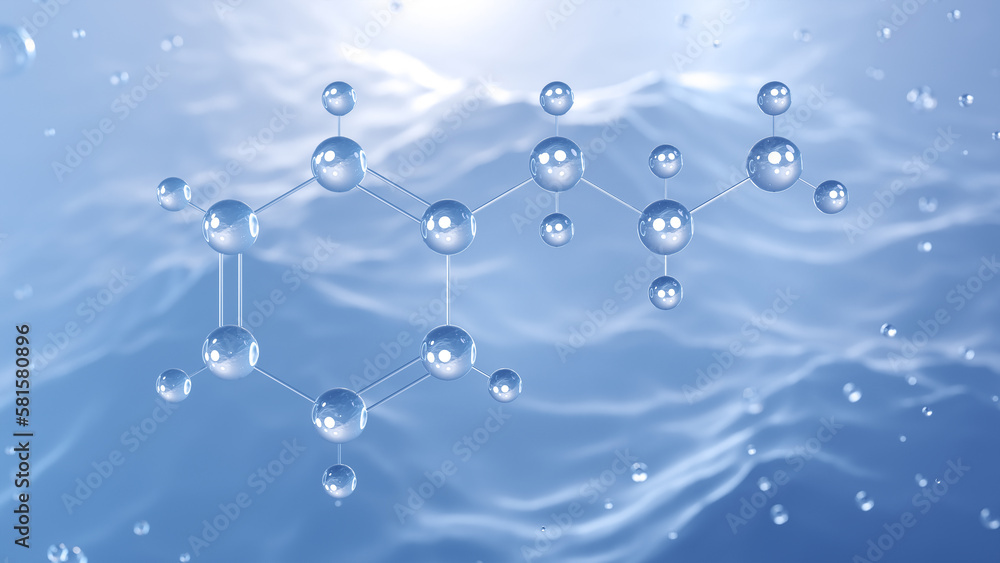 phenethylamine molecular structure, 3d model molecule, monoamine ...