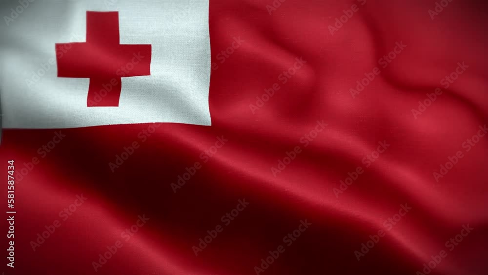 4K Textured Flag of Kingdom of Tonga Animation Stock Video - Tongan ...