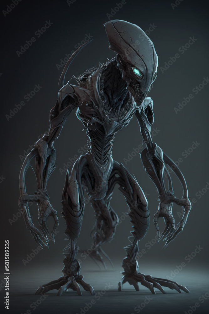 Evil alien warrior isolated 3D Character game design Stock Illustration ...