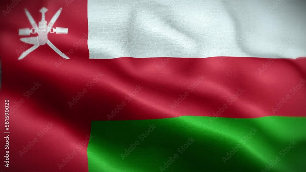 4k Textured Flag Of Oman Animation Stock Video Omani Flag Waving In