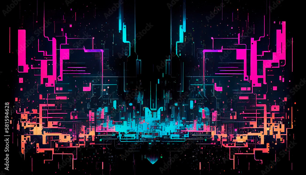 Abstract background with interlaced digital glitch and distortion ...