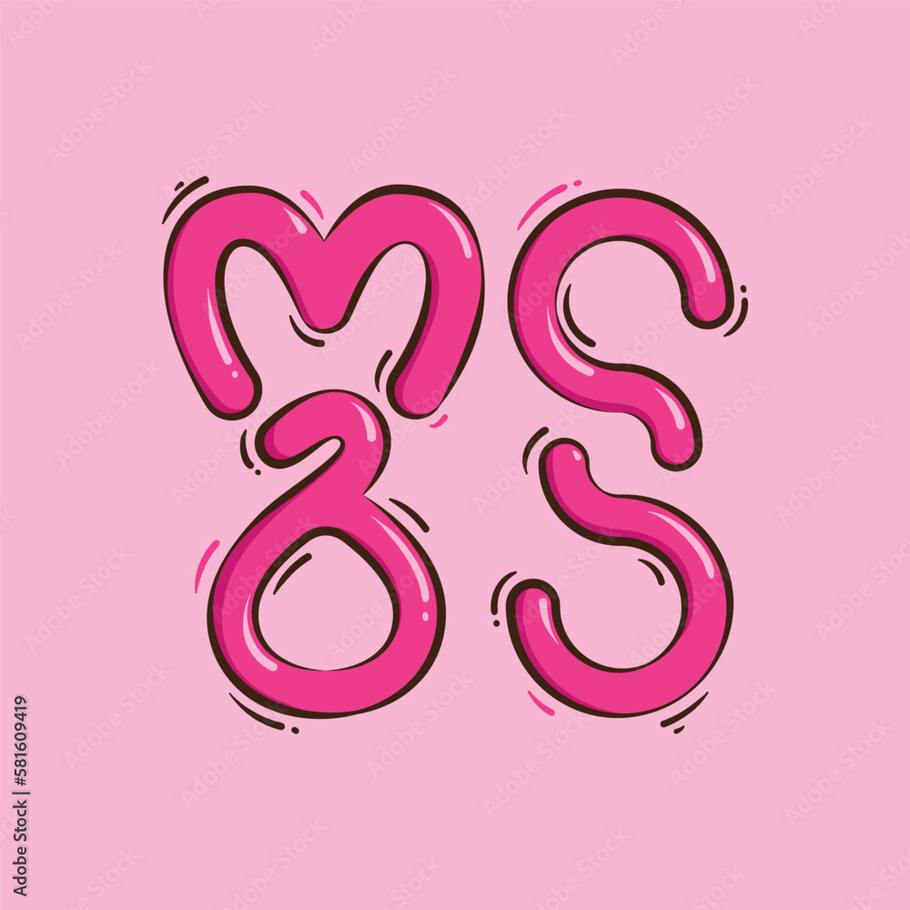 Vetor de Vector set of bold Georgian symbols. Name Olga written in ...