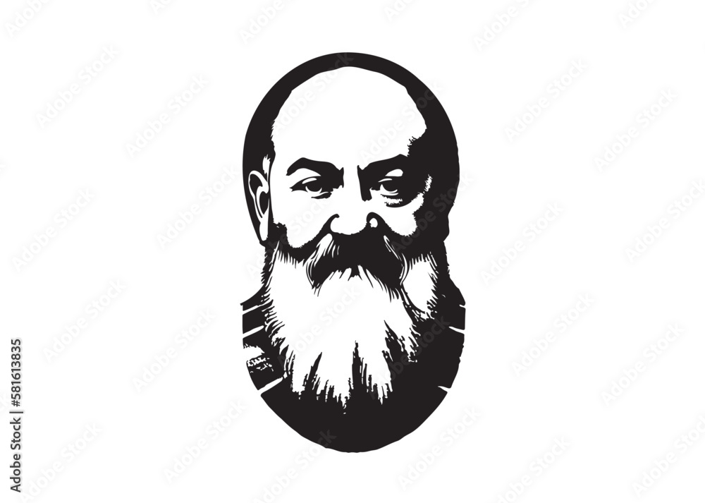 Stockvector Padre Pio Logo, Padre Pio Drawing, Padre Pio | Adobe Stock