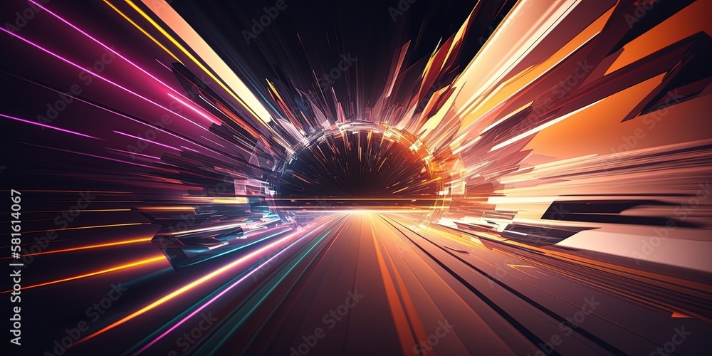 Car motion trails. Speed light streaks background with blurred fast ...