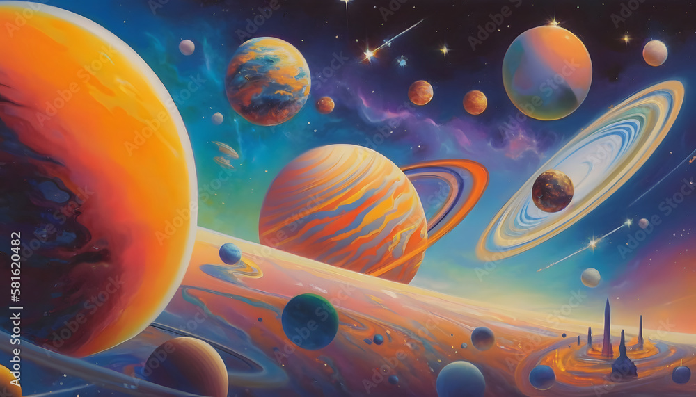 Solar system planets around the scientific sun information, Oil ...