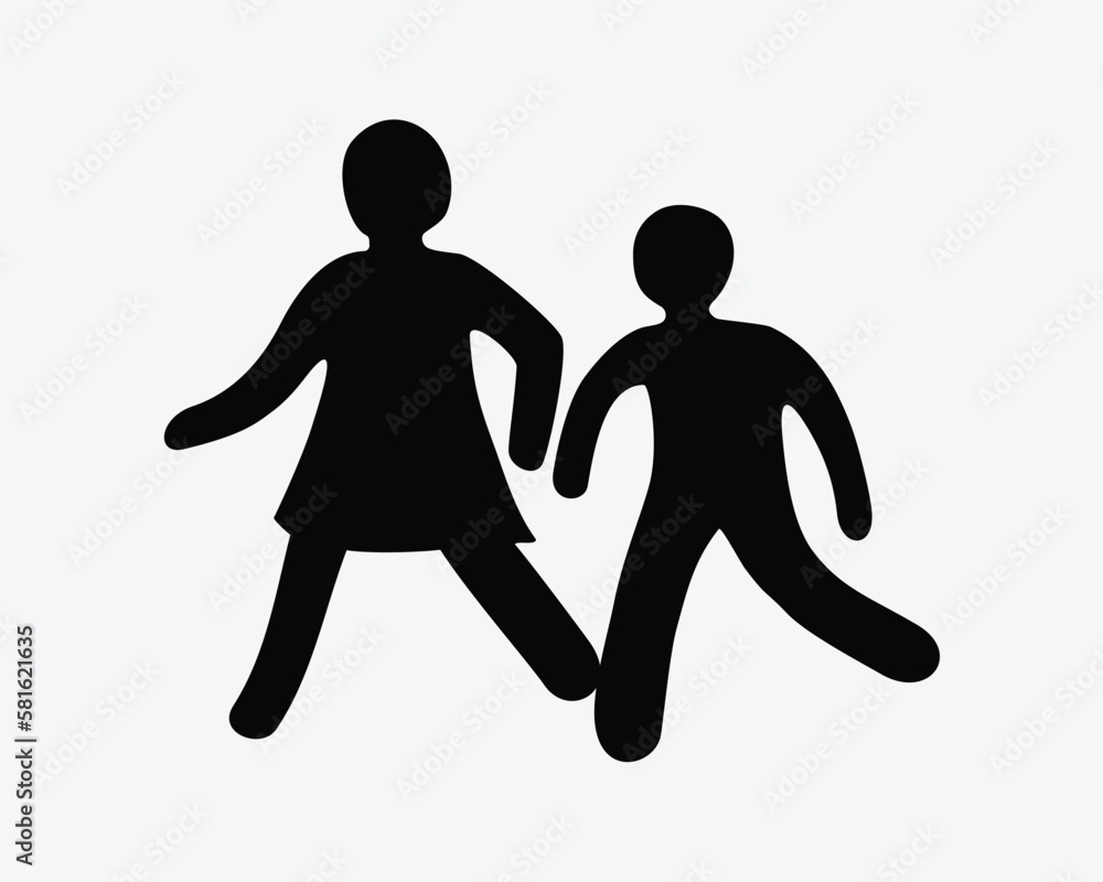 Children Icon Child Kid Kids Play Playing Pedestrian Crossing Vector ...